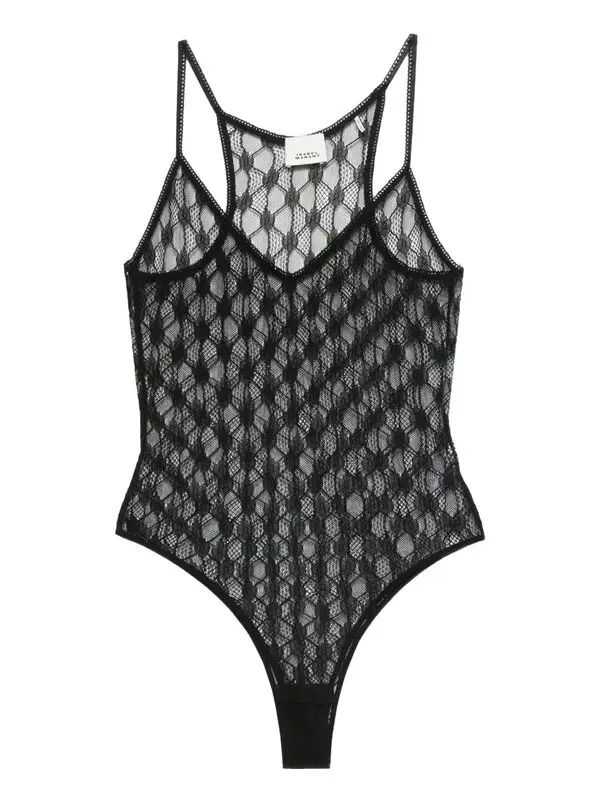 Isabel Marant Geometric-pattern Lace Bodysuit - Black