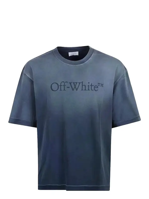 Off-White Ombre-effect Logo T-shirt - Blue