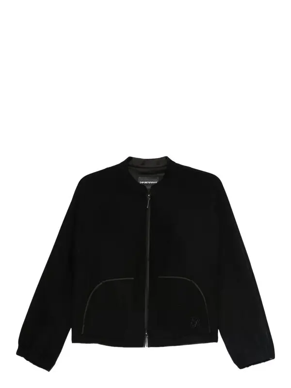 Emporio Armani Embroidered-logo Jacket - Black