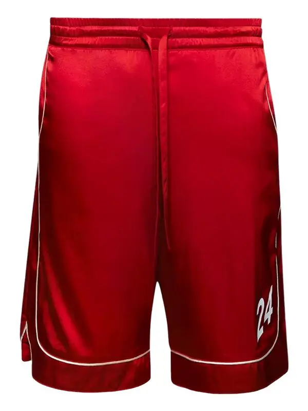 NAHMIAS Drawstring-waist Silk Shorts - Red