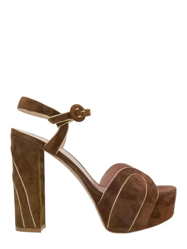 GIANVITO ROSSI 125mm Platform Ankle-strap Sandals - Brown