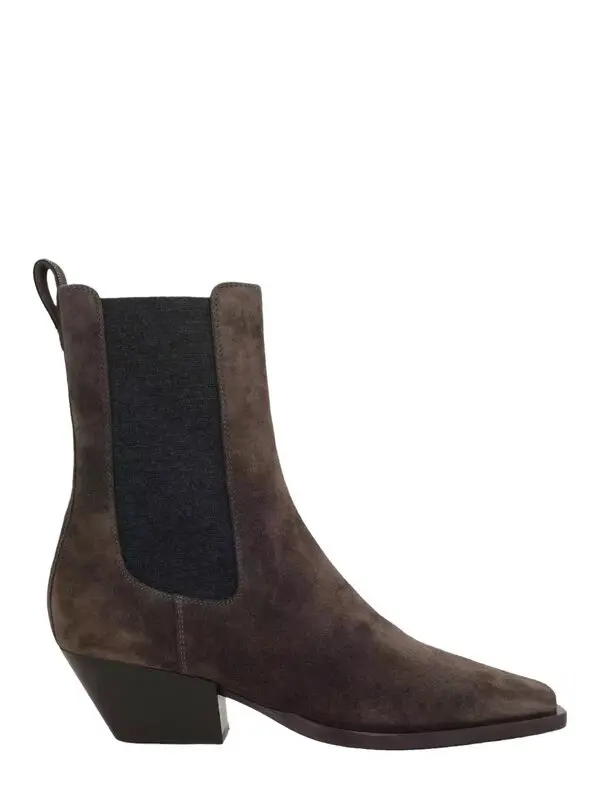 Brunello Cucinelli 55mm Monili-embellished Suede Boots - Brown