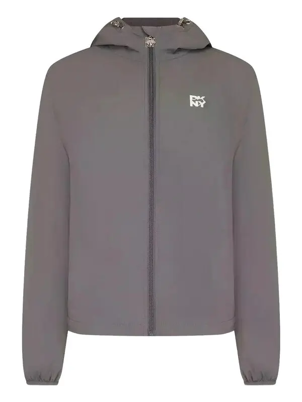 Dkny Hooded Zip-up Jacket - Grey