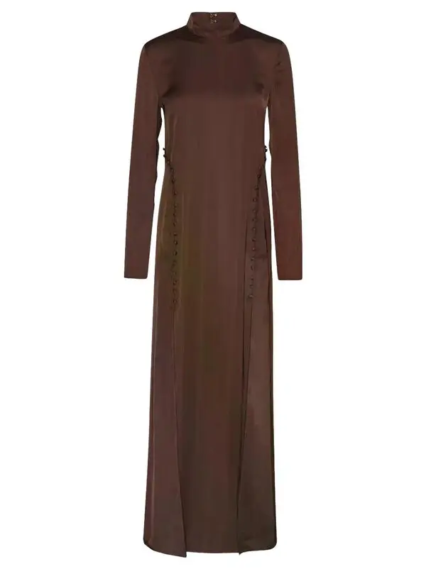 Remain Birger Christensen Satin Maxi Dress - Brown