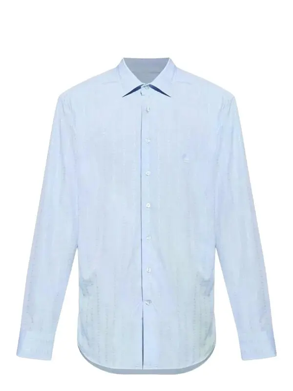 Etro Paisley-embroidered Long-sleeved Shirt - Blue