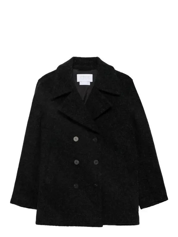 Harris Wharf London Double-breasted Wool Coat - Black