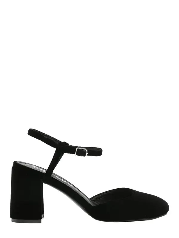 BIBI LOU 80mm Ankle-strap Block-heel Pumps - Black