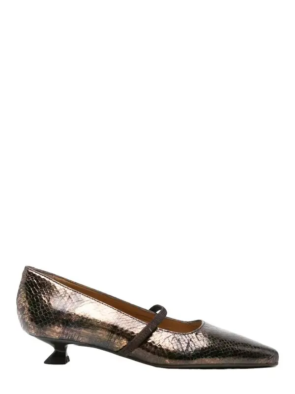 PEDRO MIRALLES 30mm Metallic Leather Pumps - Neutrals