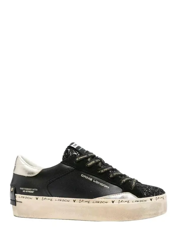 CRIME LONDON Glitter-panel Platform Sneakers - Black