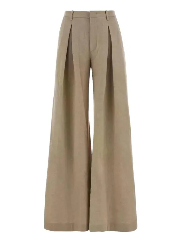 Andamane Pleated Wool Trousers - Neutrals