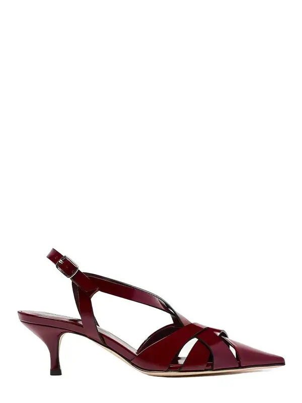 SCAROSSO Pointed Slingback Pumps - Red