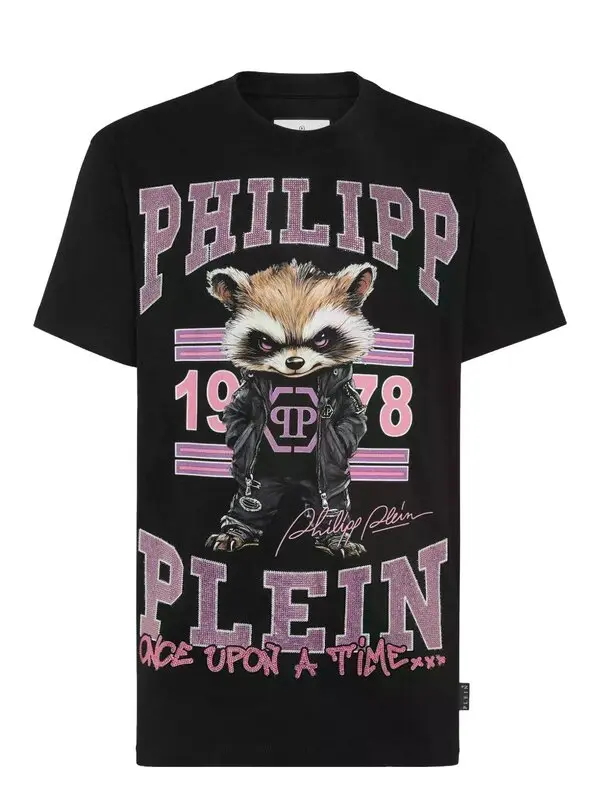 Philipp Plein Raccoon-print Round Neck T-shirt - Black