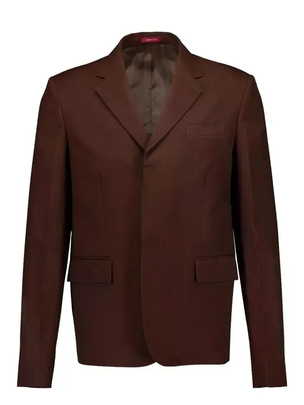 Gucci Embossed Sleeve Wool Blazer - Chocolate