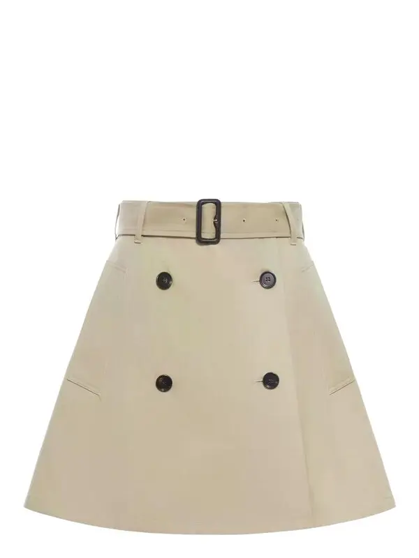 Burberry Belted Double-breasted Skirt - Grey