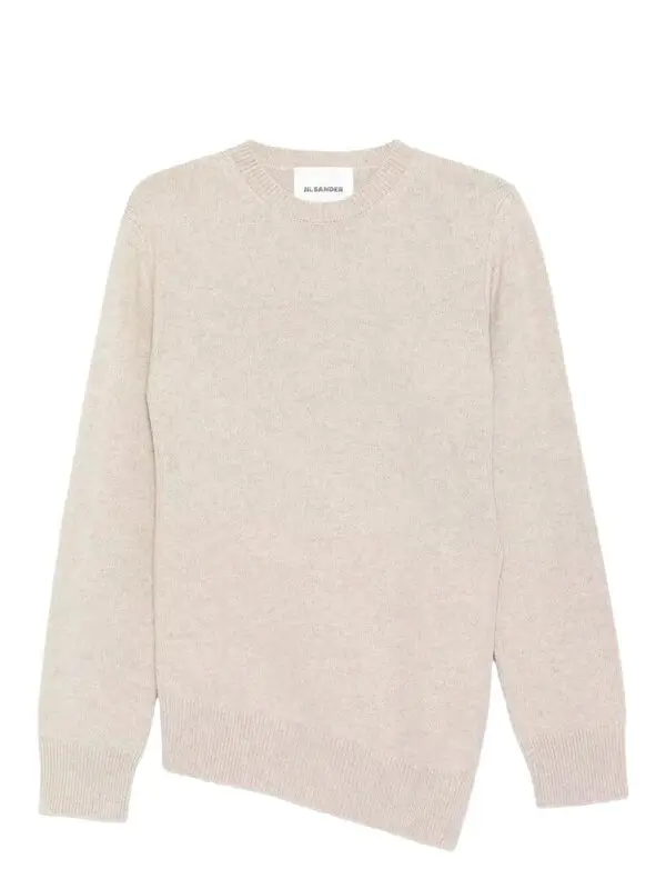 JIL SANDER Asymmetric-hem Wool Sweater - Neutrals