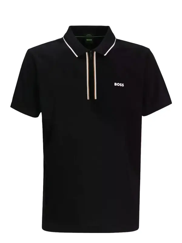 BOSS Zip-neck Polo Shirt - Black
