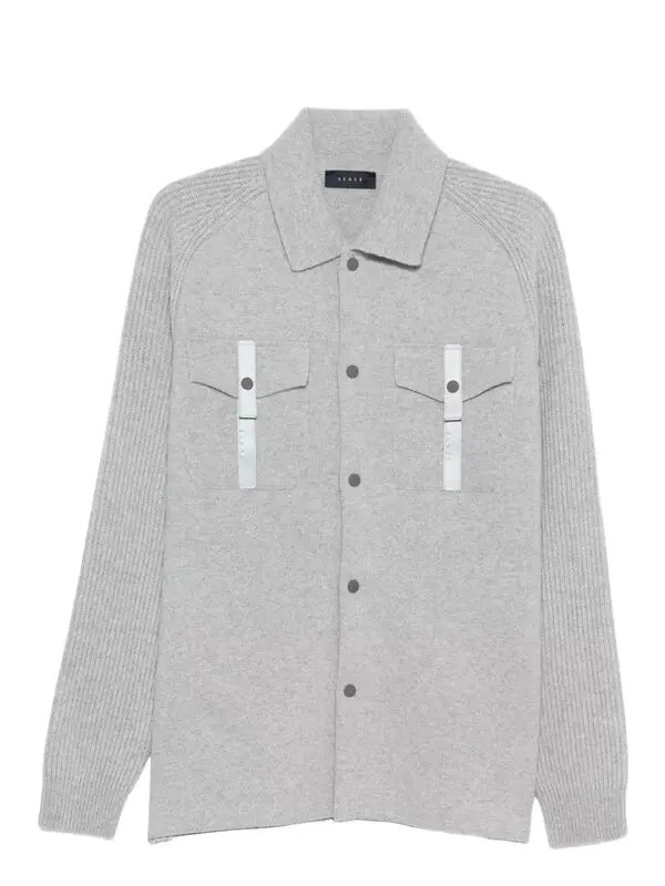Sease Ribbed-sleeve Shirt Jacket - Grey
