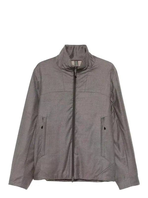 Sease Zip-front Panelled Jacket - Grey