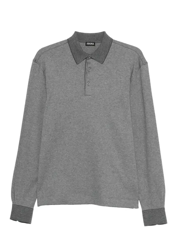 Zegna Long-sleeve Polo Shirt - Grey