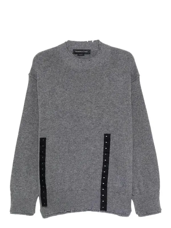 FEDERICO CINA Raw-edge Sweater - Grey