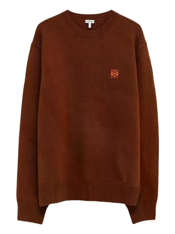 Loewe Logo-embroidered Sweater - Brown