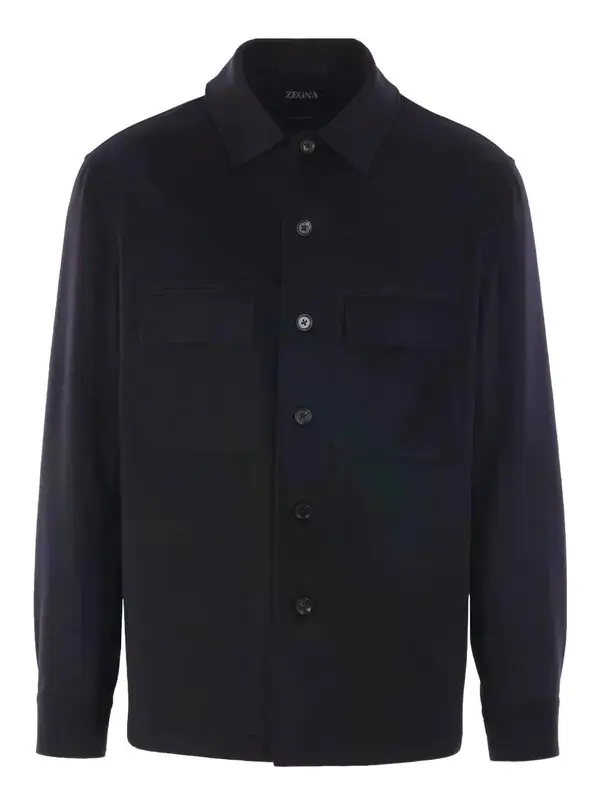 Zegna Cashmere Buttoned Shirt - Blue