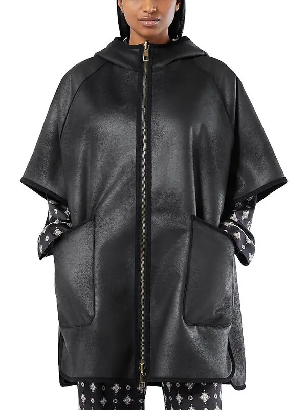 Marina Rinaldi Faux Shearling Reversible Coat - Black