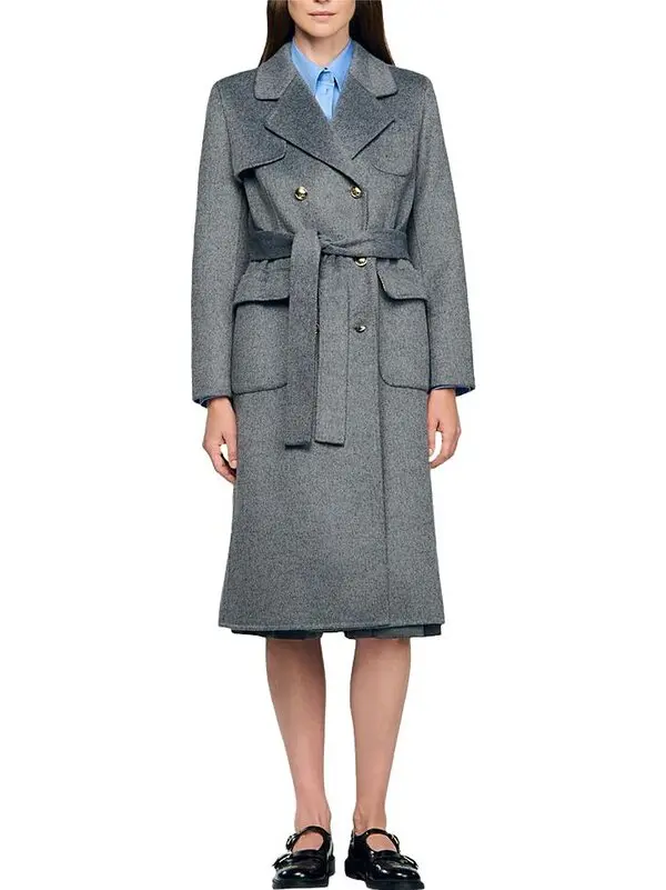 Sandro Trench Coat - Grey