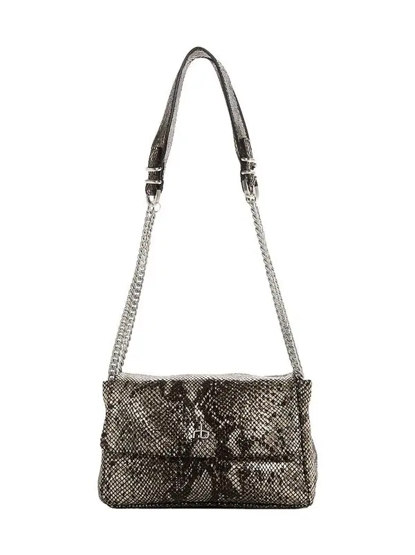 Rag & Bone Chelsea Python Embossed Leather Shoulder Bag - Black Multi