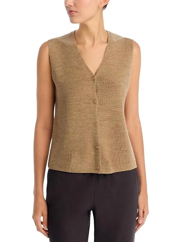 Eileen Fisher Wool Vest - Biscuit