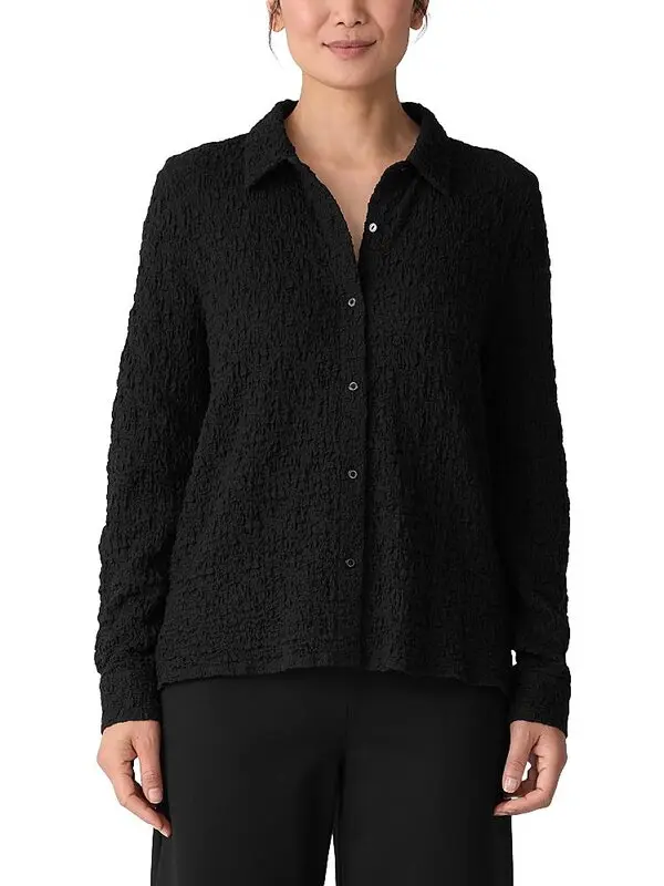 Eileen Fisher Textured Shirt - Black