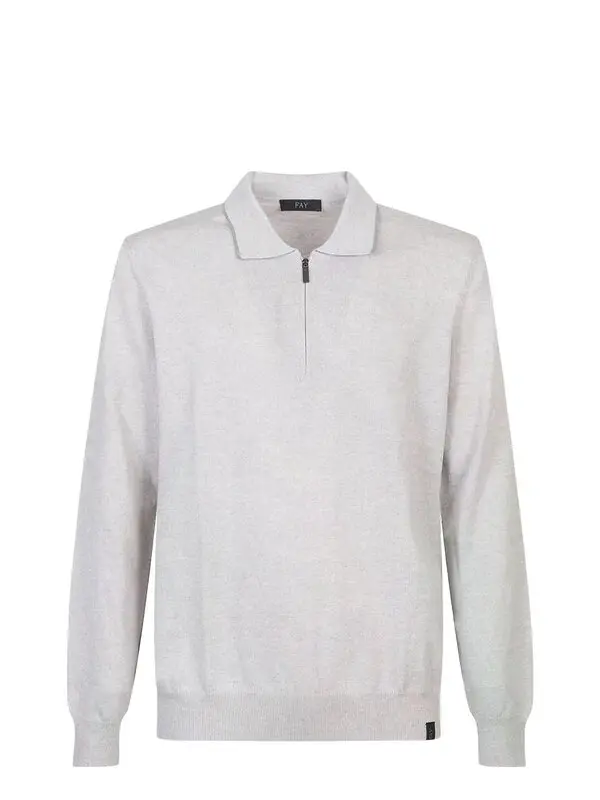 FAY Zip-front Polo Shirt - Grey