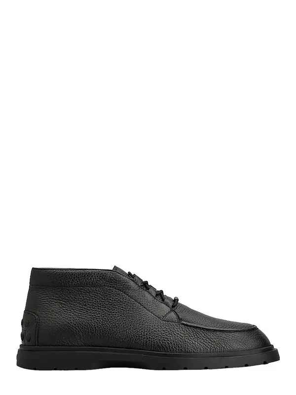 TOD'S Leather Drawstring Chukka Boots - Black