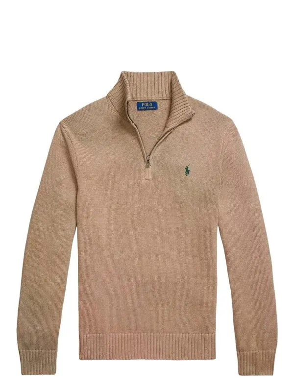 Polo Ralph Lauren Half-zip Cotton Sweater - Neutrals
