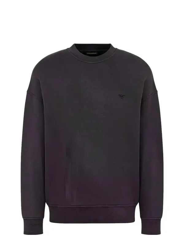 Emporio Armani Logo-embroidered Crew-neck Sweatshirt - Grey