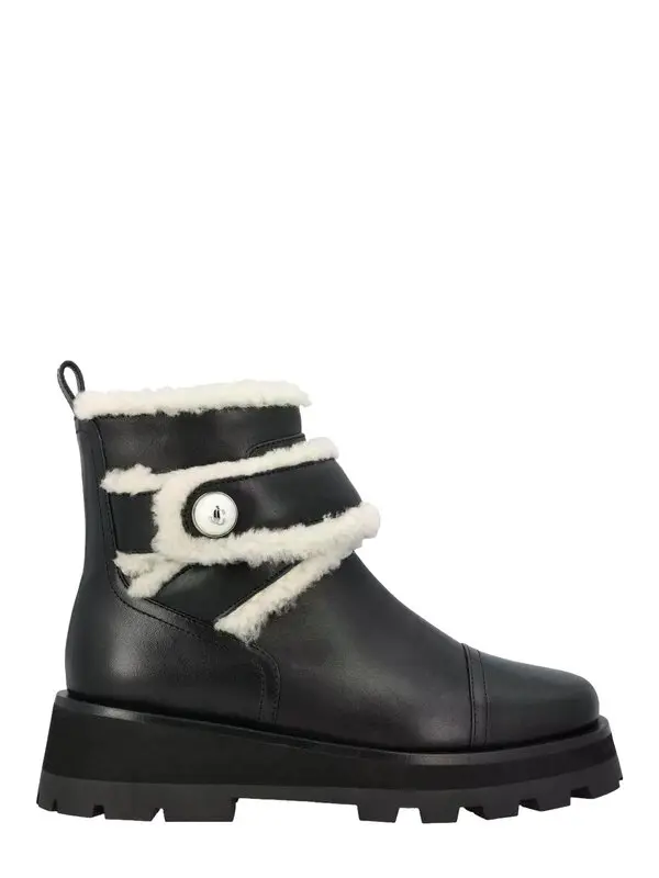 JIMMY CHOO Shearling-trimmed Boots - Black