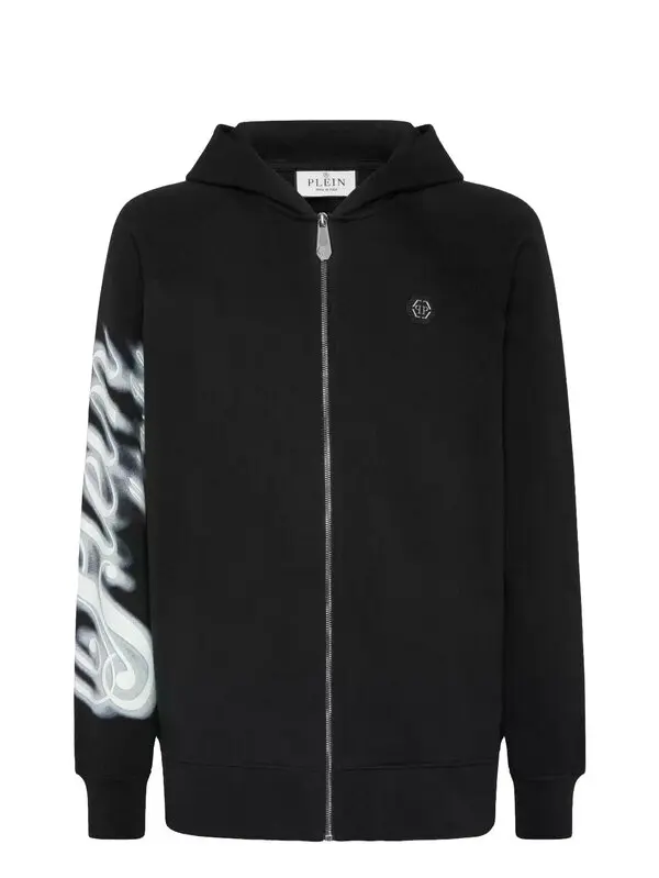 Philipp Plein Graphic-print Zip Hoodie - Black