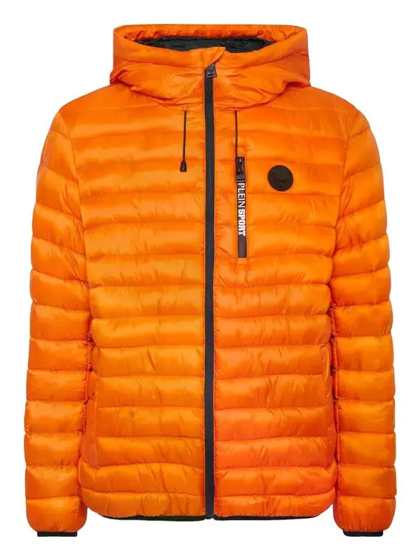 PLEIN SPORT Quilted Hooded Jacket - Orange