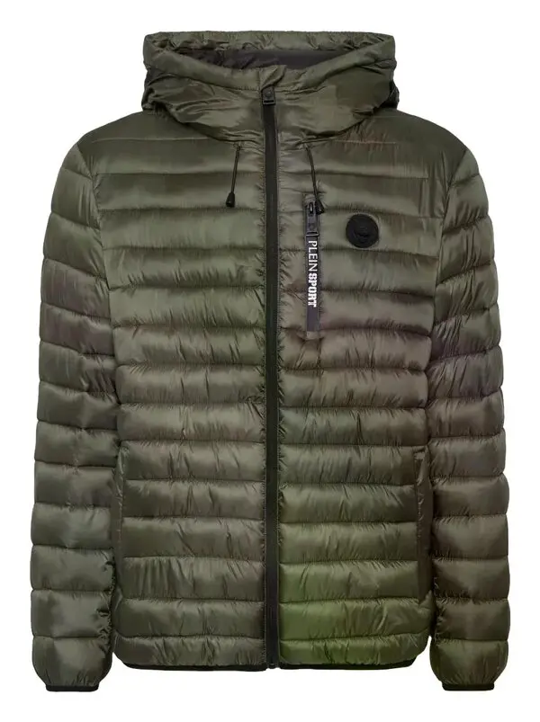 PLEIN SPORT Quilted Hooded Jacket - Green