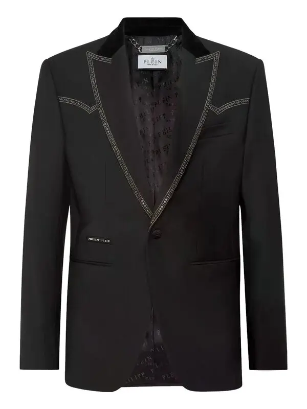 Philipp Plein Lord Fit Stud-embellished Blazer - Black