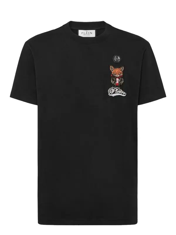 Philipp Plein Fox-patch T-shirt - Black