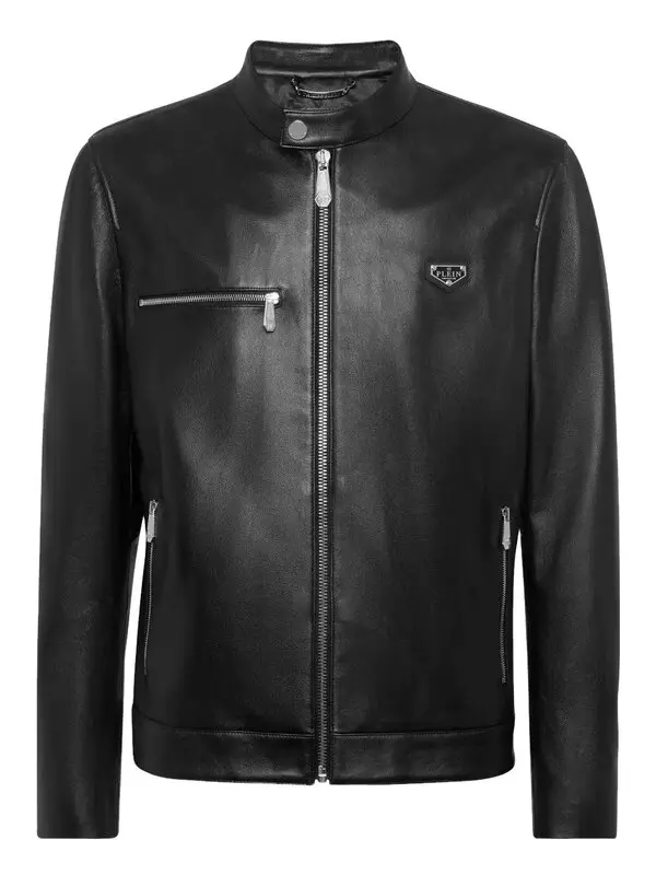 Philipp Plein Zip-fastening Leather Jacket - Black