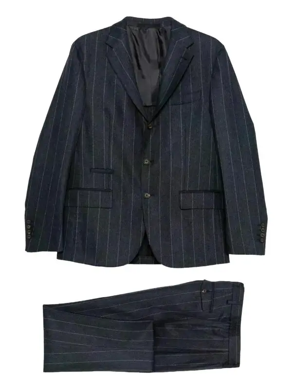 Eleventy Pinstriped Suit - Grey