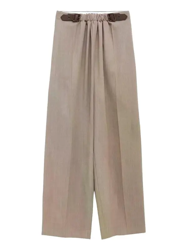 Loewe Belted Pleated Trousers - Neutrals