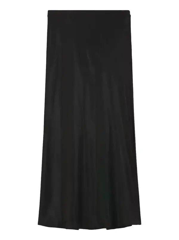 BOSS Satin A-line Midi Skirt - Black