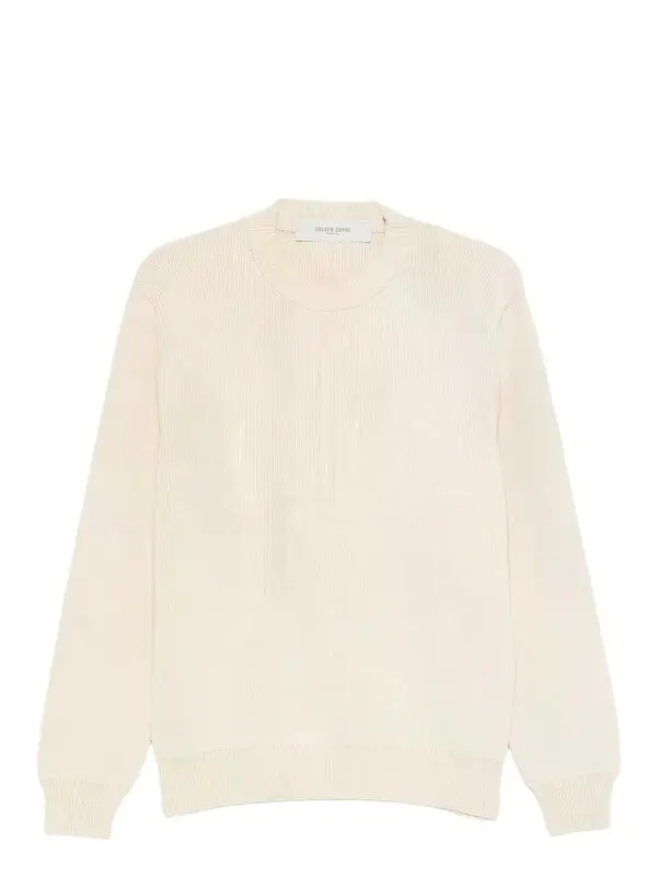 GOLDEN GOOSE Ribbed Crew-neck Pullover Sweater - Neutrals