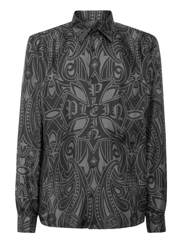 Philipp Plein Paisley-print Cross Shirt - Black