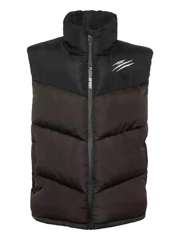 PLEIN SPORT Claw-print Quilted Gilet - Brown