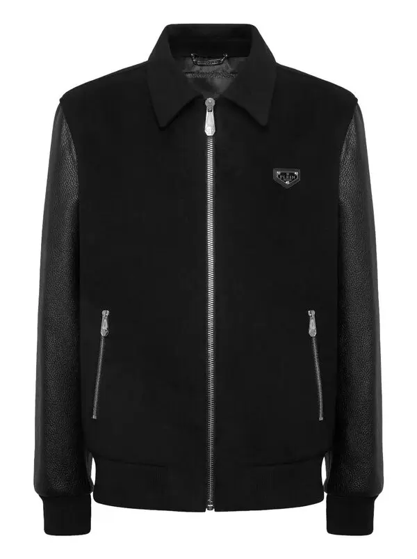 Philipp Plein Panelled Bomber Jacket - Black