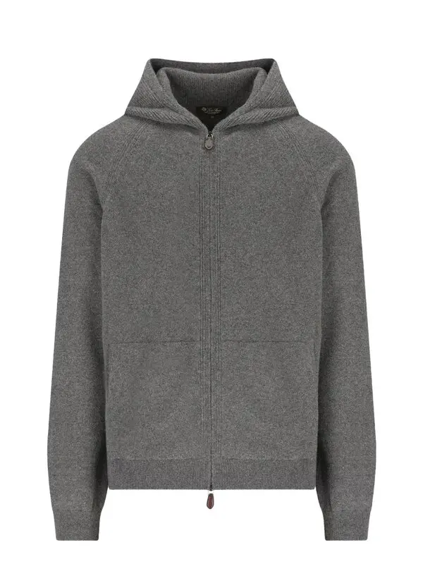 Loro Piana Knitted Zip-up Hoodie - Grey
